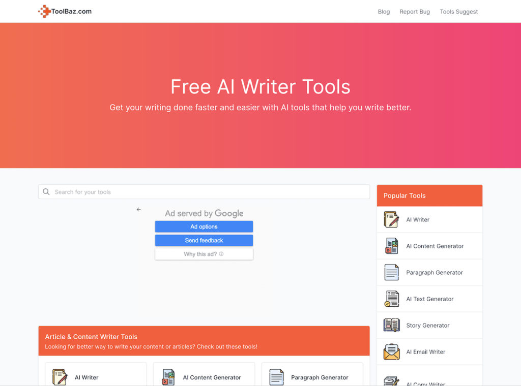 Really Free AI Content Generator - Toolbaz - Latest AI Tech Views